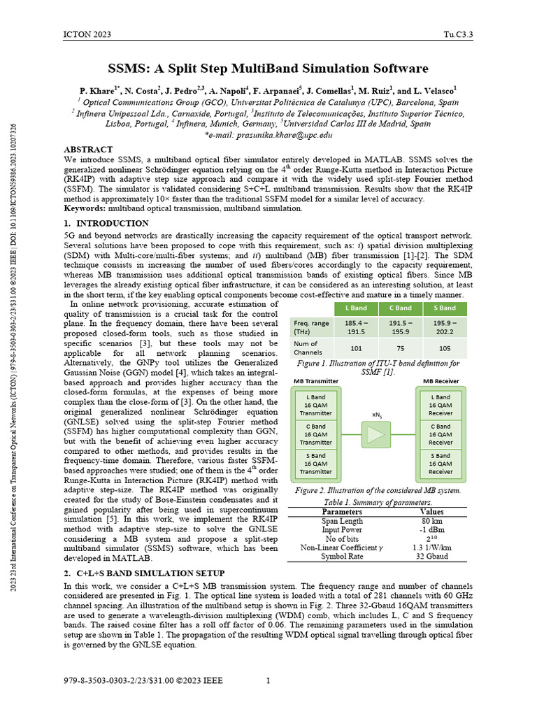 SSMS_ a Split Step MultiBand Simulation Software | PDF | Fiber Optic ...