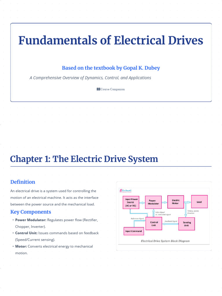 Overview of Electrical Drive Systems | PDF | Electric Motor | Electricity