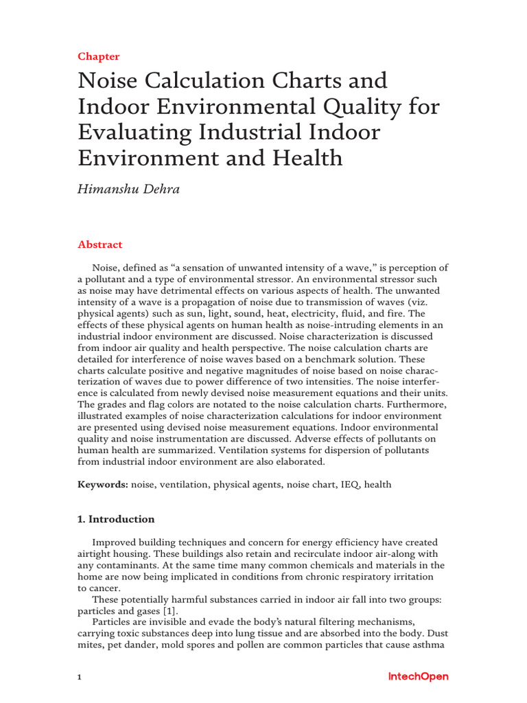 Noise Calculation Charts and Indoor Environmental Quality For ...