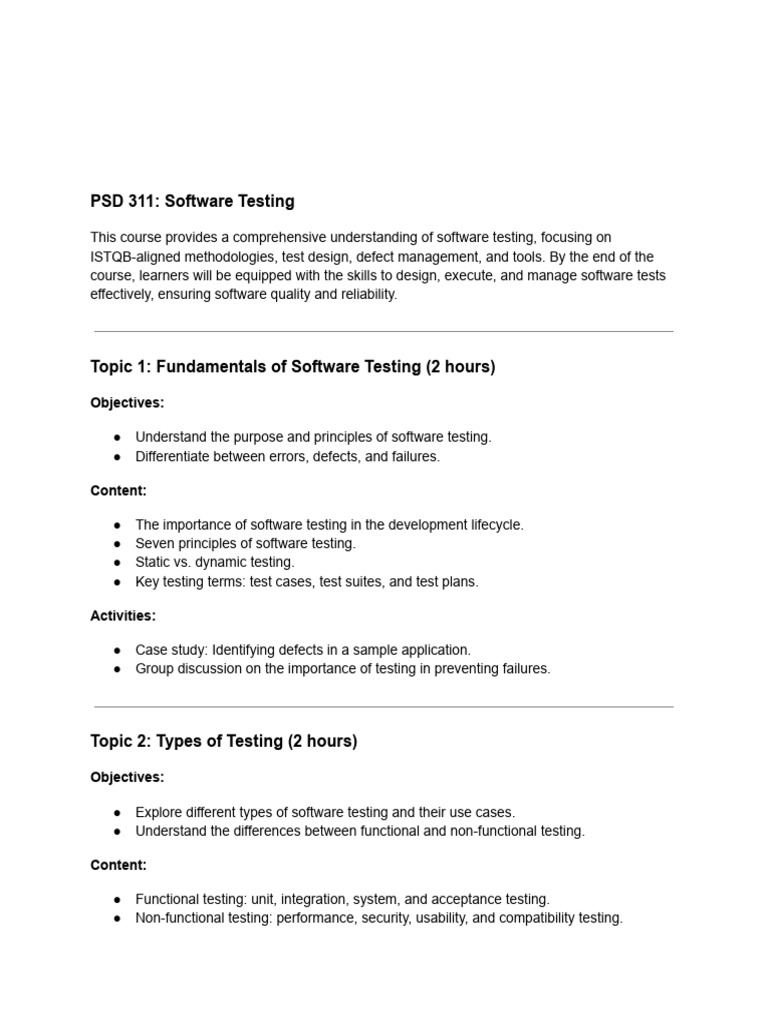 Software Testing Curriculum | PDF | Software Testing | Systems Thinking