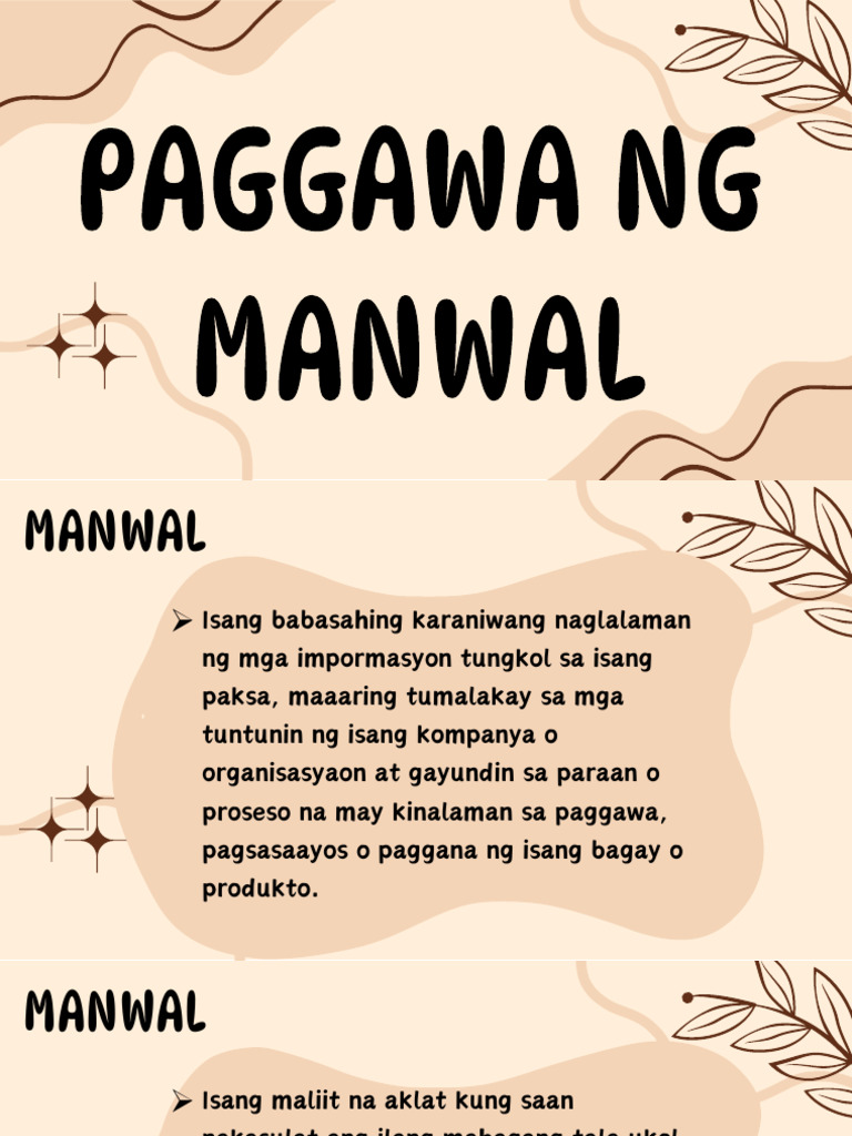Aralin 3 Paggawa NG Manwal | PDF