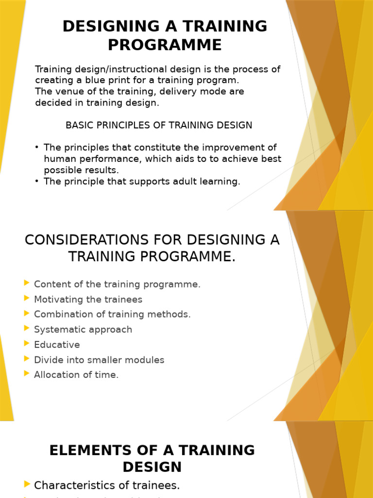 Designing a Training Programme | PDF | Learning | Instructional Design