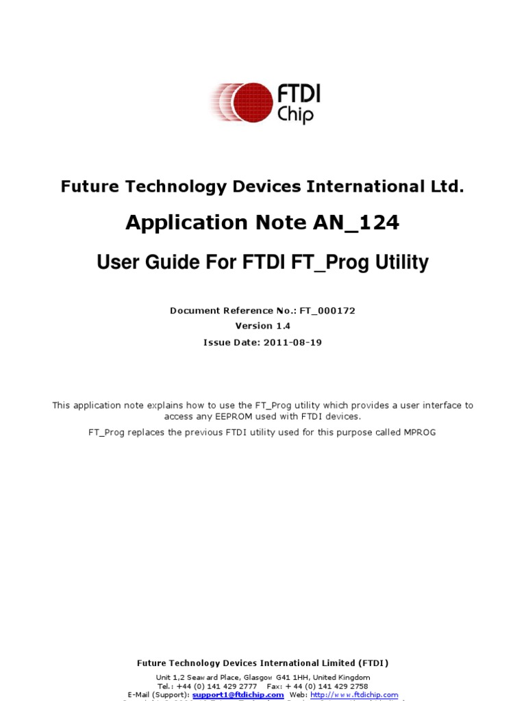 An 124 User Guide For FT Prog | PDF | Usb | Input/Output