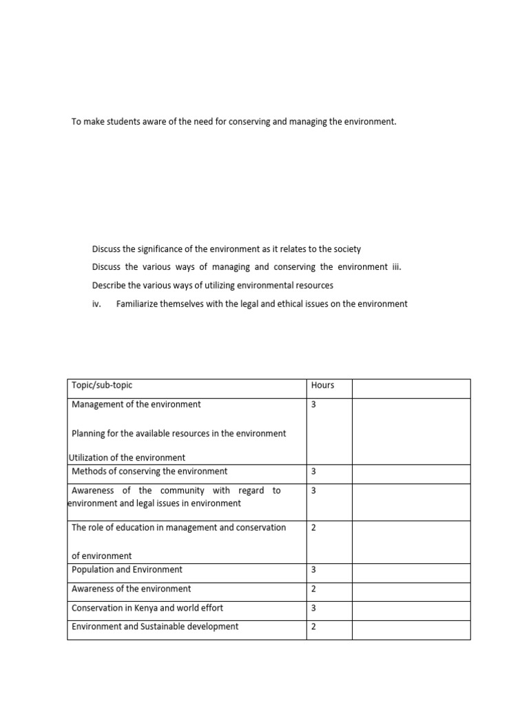 Environmental Education Course Overview | PDF