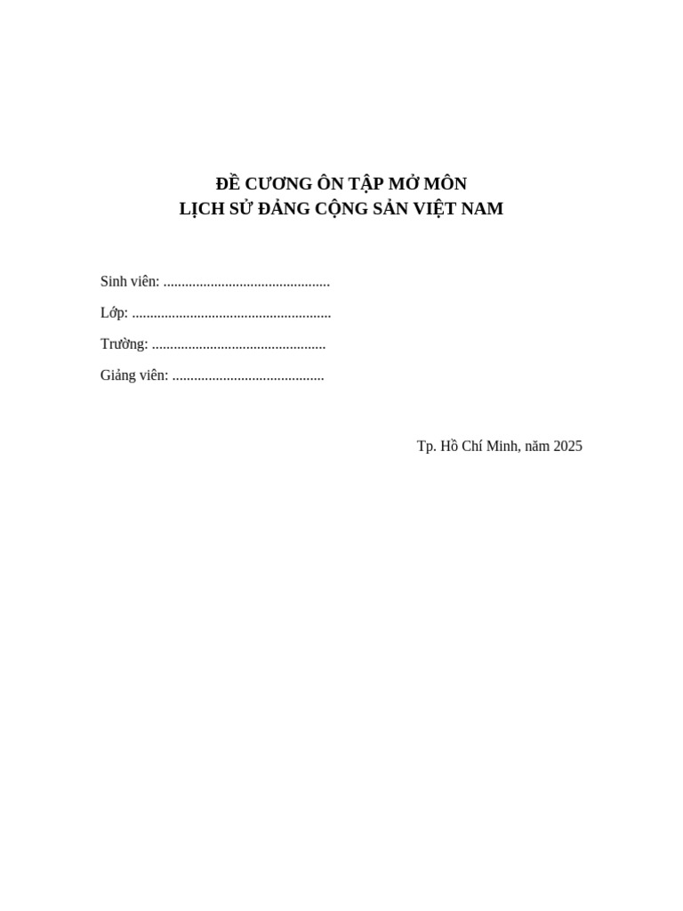 De Cuong On Tap LSD | PDF