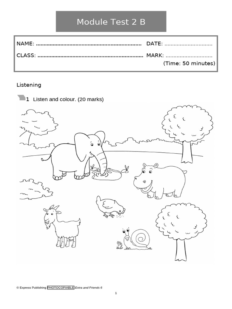 07 Teacher's Resource Pack EXTRA and Friends 6_Test 2B | PDF | Mammals ...