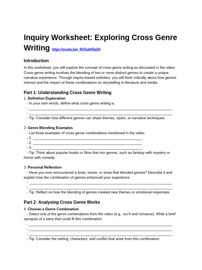 Grade Level 11 - Inquiry Worksheet (3) | PDF | Genre | Narrative
