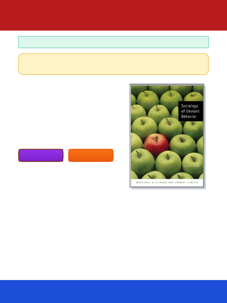 Sociology of Deviant Behavior 13th Edition Marshall B.Clinard ebook all ...