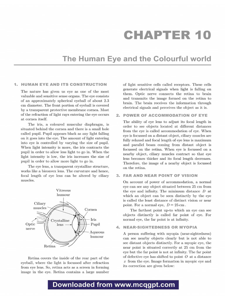 Human Eye and The Colourful World | PDF