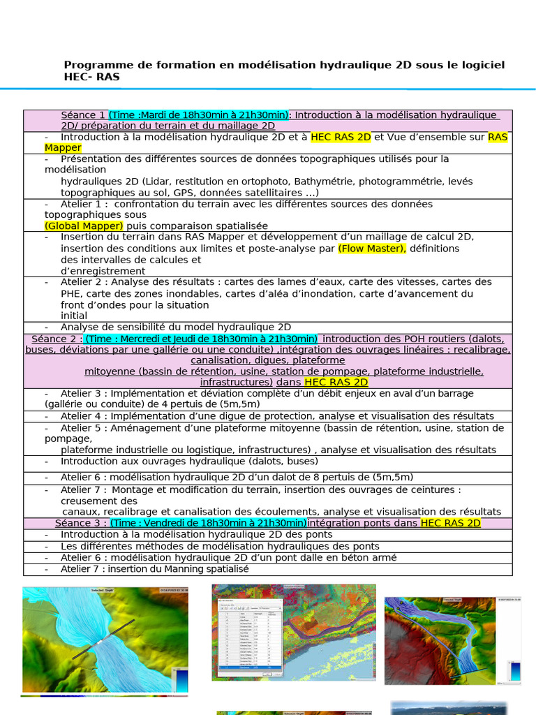 Formation HEC-RAS 2D : Modélisation hydraulique | PDF | Digue | Génie ...