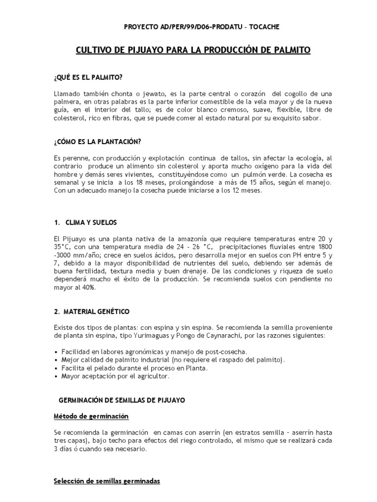 Paquete Pijuayo | PDF | Fertilizante | Agricultura
