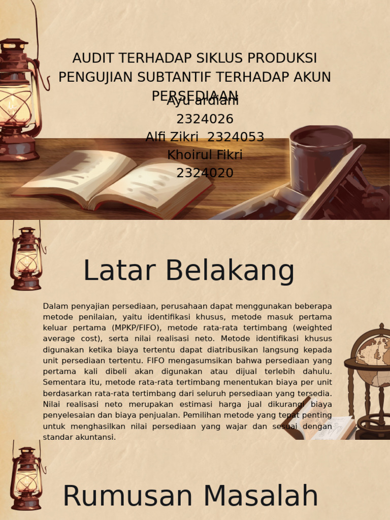 Audit Terhadap Siklus Produksi Pengujian Subtantif Terhadap Akun ...