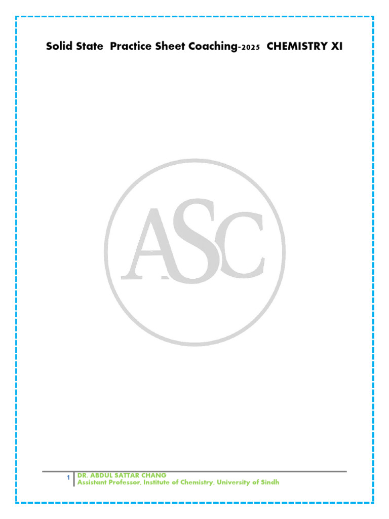 CH#6 Solis State - 251202 - 120154 | PDF | Crystal | Solid