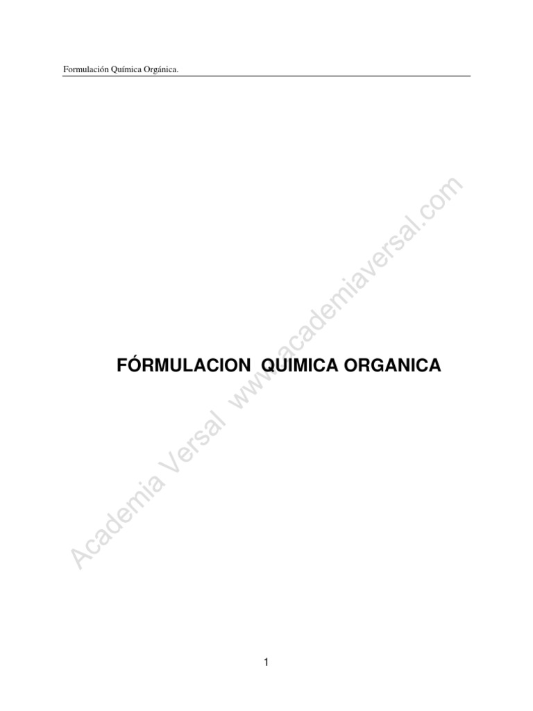 Formulacion Organica | PDF | Etanol | Alcohol