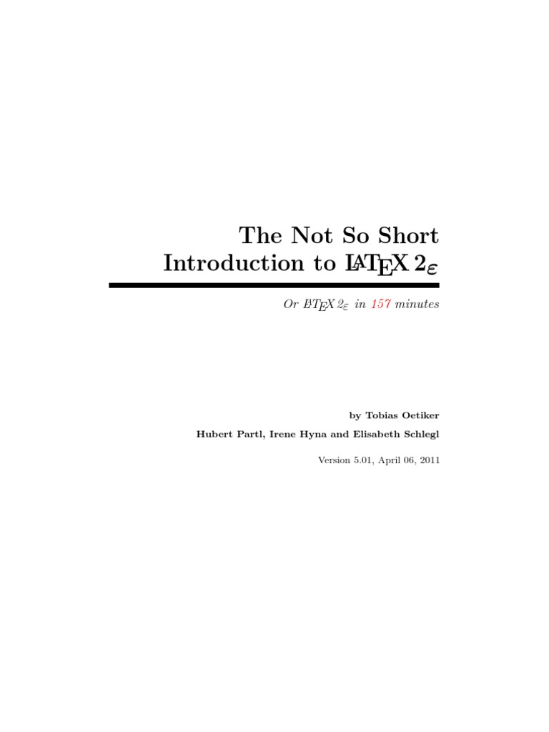 The Not So Short Introduction To Latex | PDF | Te X | Page Layout