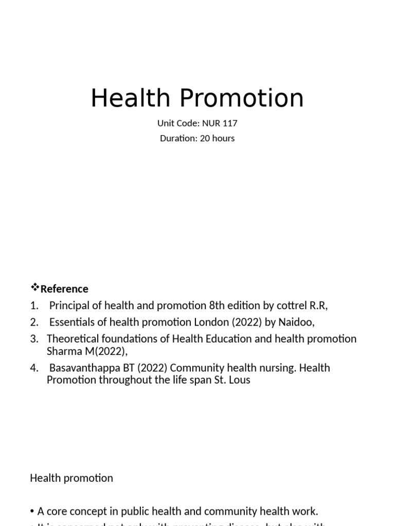 Health Promotion Strategies and History | PDF | Health Promotion ...