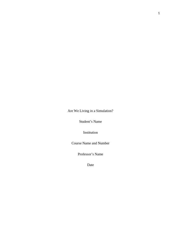 Are We Living in A Simulation | PDF | Reality | Consciousness