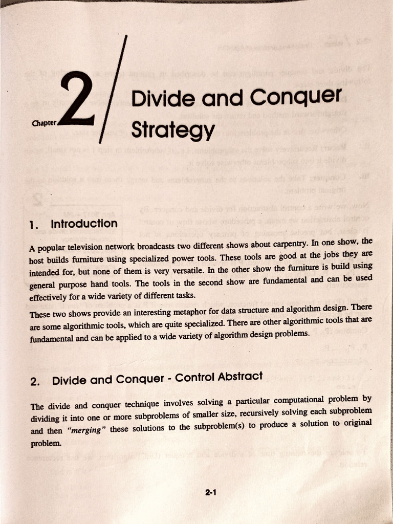 Ch2 Divide and Conquer Strategy | PDF