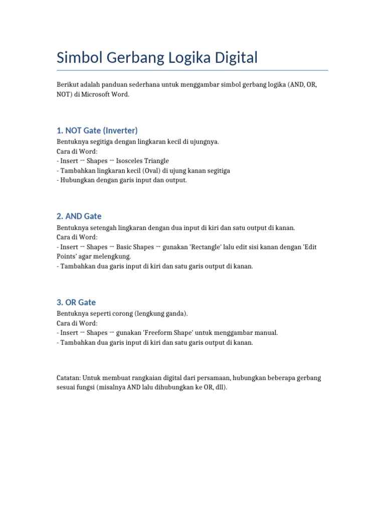 Gerbang Logika Digital | PDF