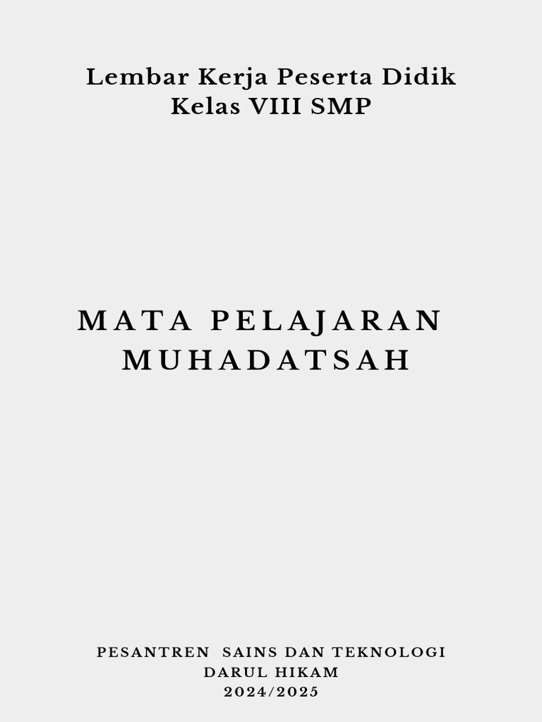 Lembar Kerja Peserta Didik Kelas 8 | PDF