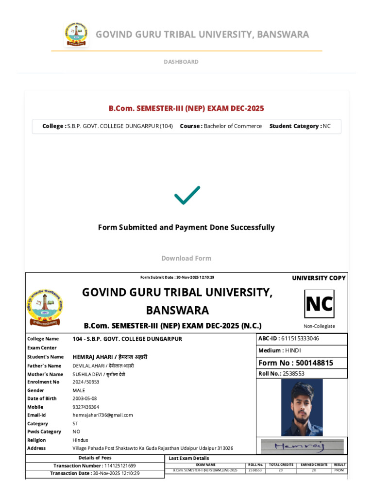 Govind Guru Tribal University - Banswara | PDF