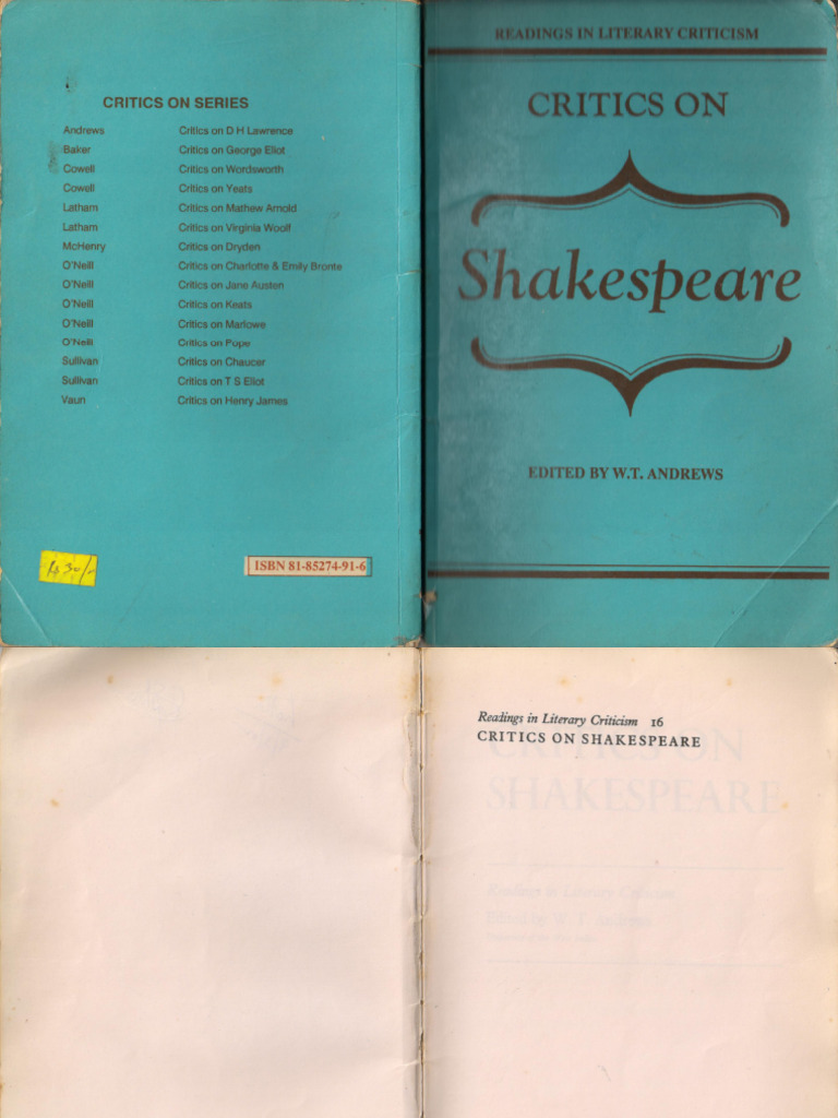 Critics On Shakespeare | PDF