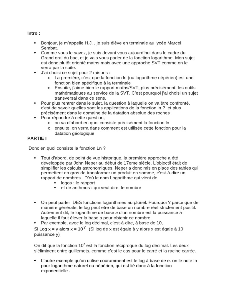 Applications du logarithme en datation géologique | PDF