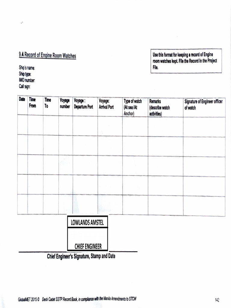 Engine Room Watch | PDF