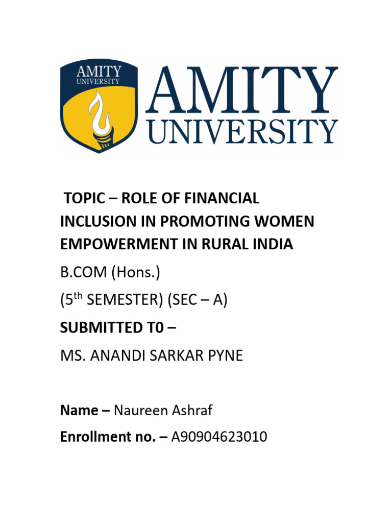 Internship report | PDF | Financial Inclusion | Microcredit