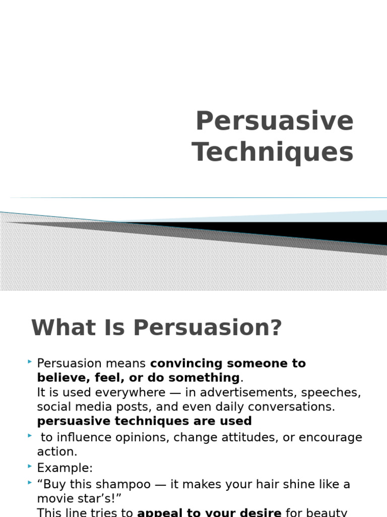 Effective Persuasive Techniques Explained | PDF | Persuasion | Psychology
