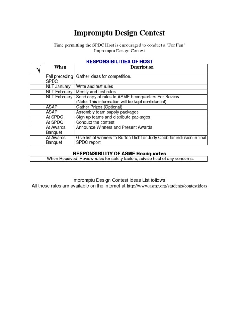 Impromptu Design Contest Guidelines | PDF | Vehicles | Flight
