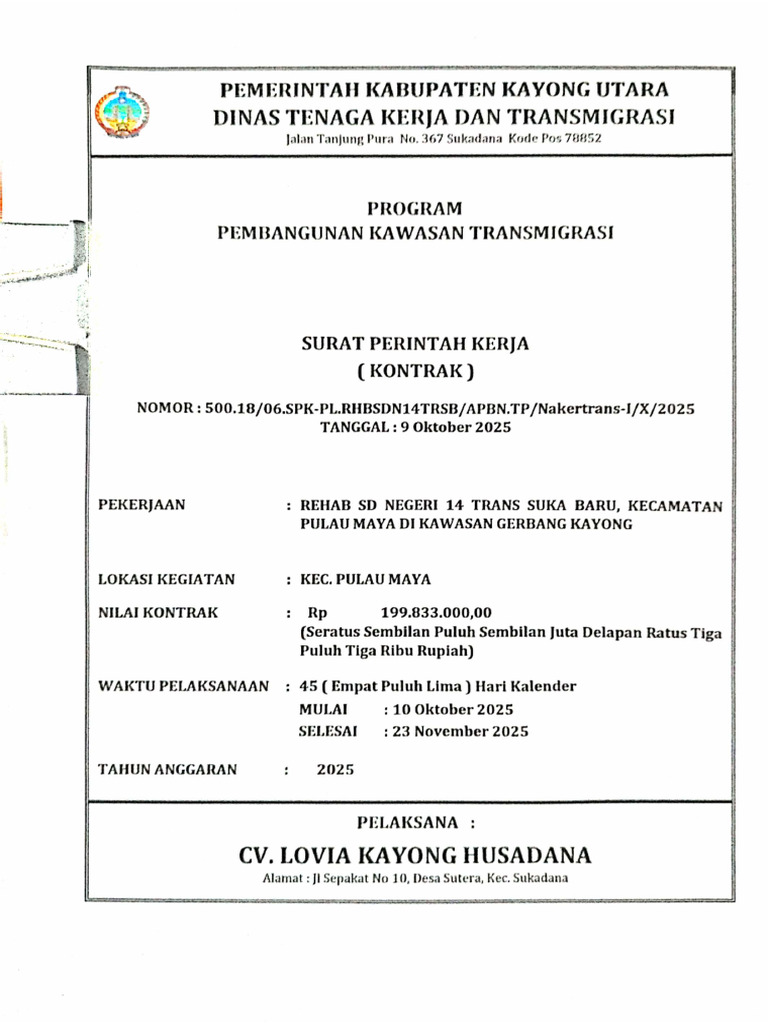 SD 14 Trans Suka Baru | PDF