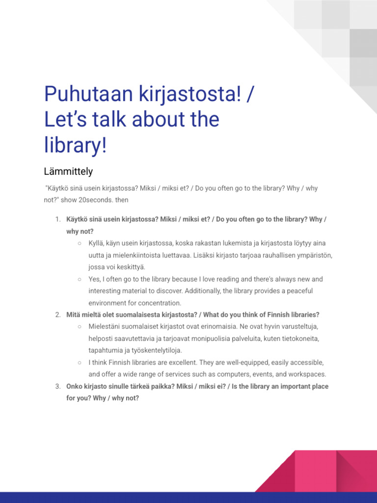 Yki Practise - Google Docs | PDF