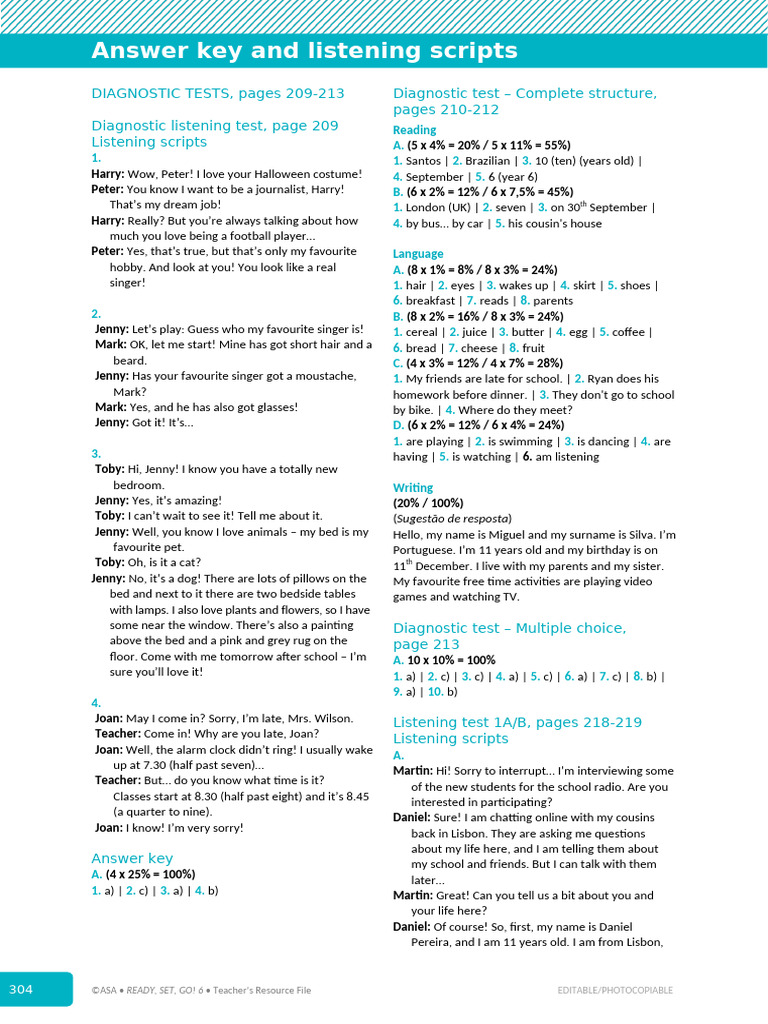 Diagnostic Listening and Language Tests | PDF