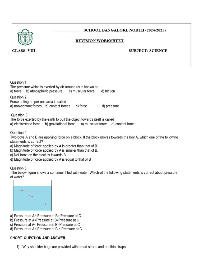 Force & Pressure UT2 RWS | PDF | Force | Pressure