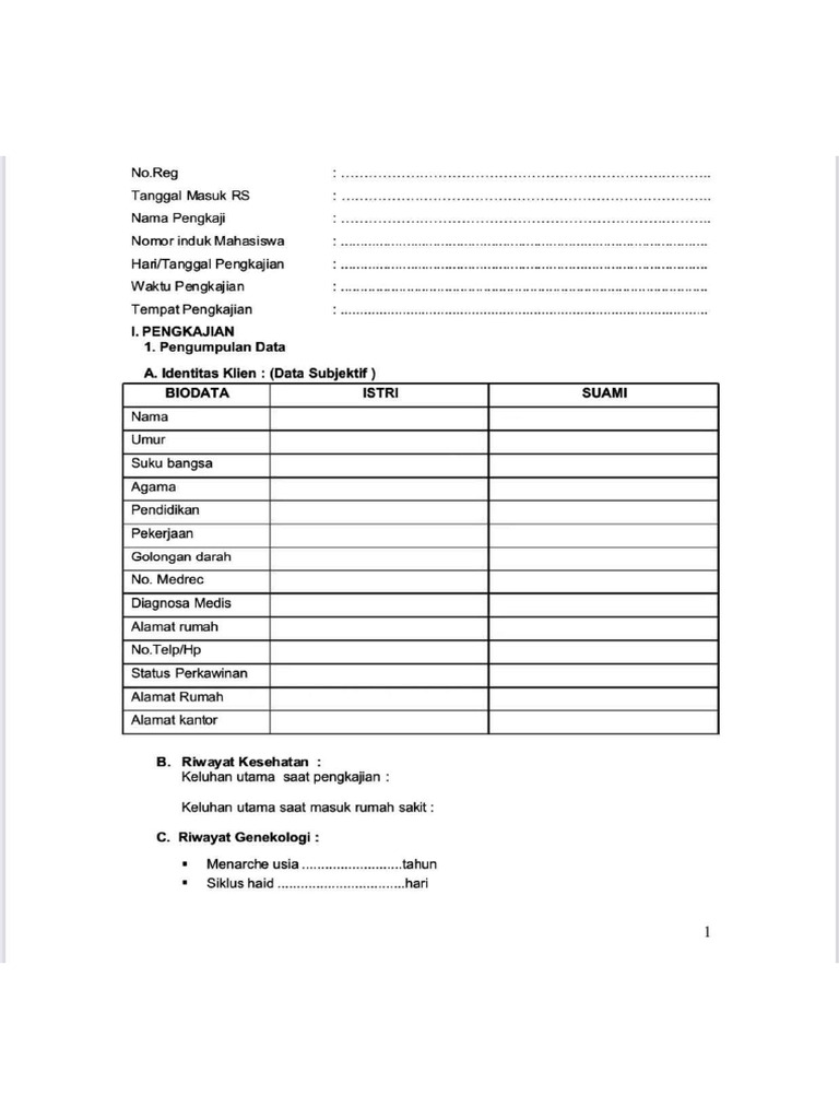 Format Pengkajian KB | PDF