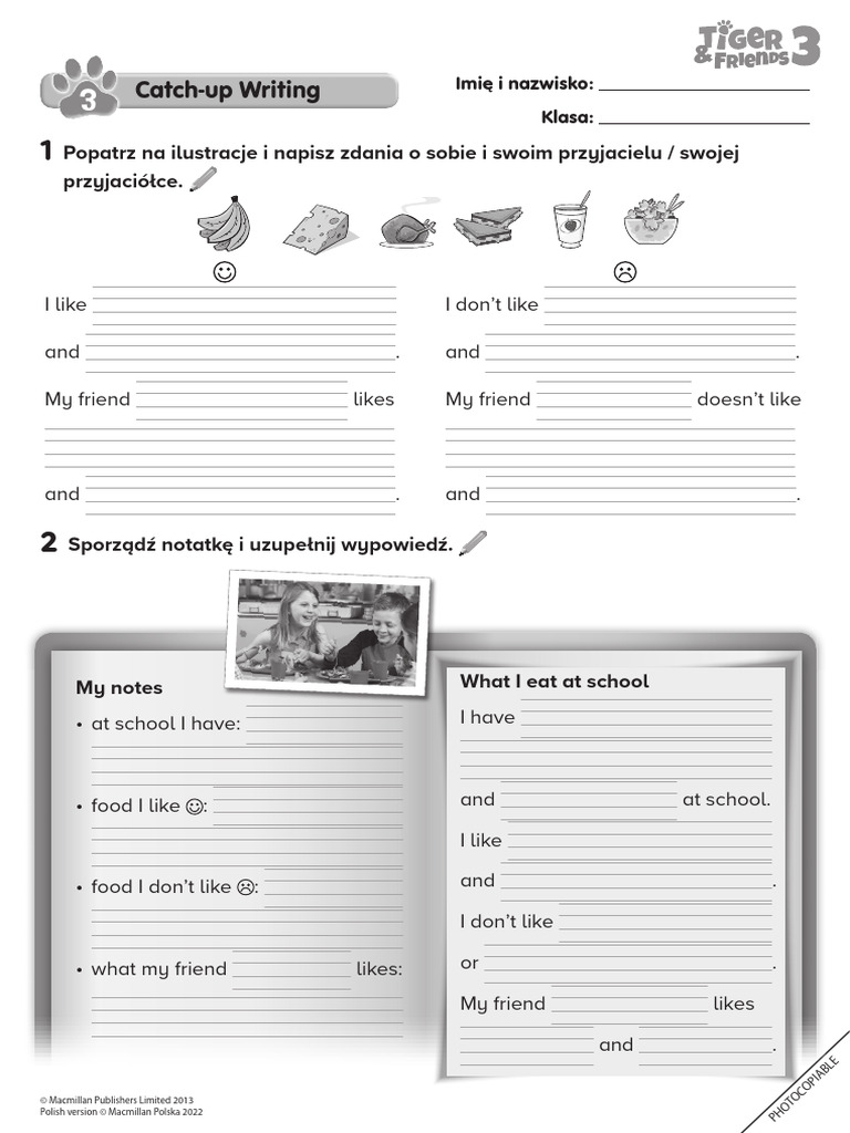 Tiger&Friends 3 TRF Unit 3 Catch-Up Writing | PDF