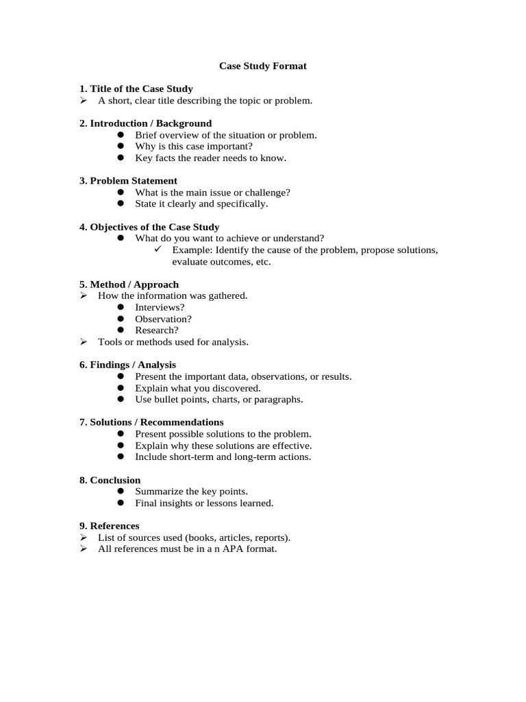 Case Study Format | PDF