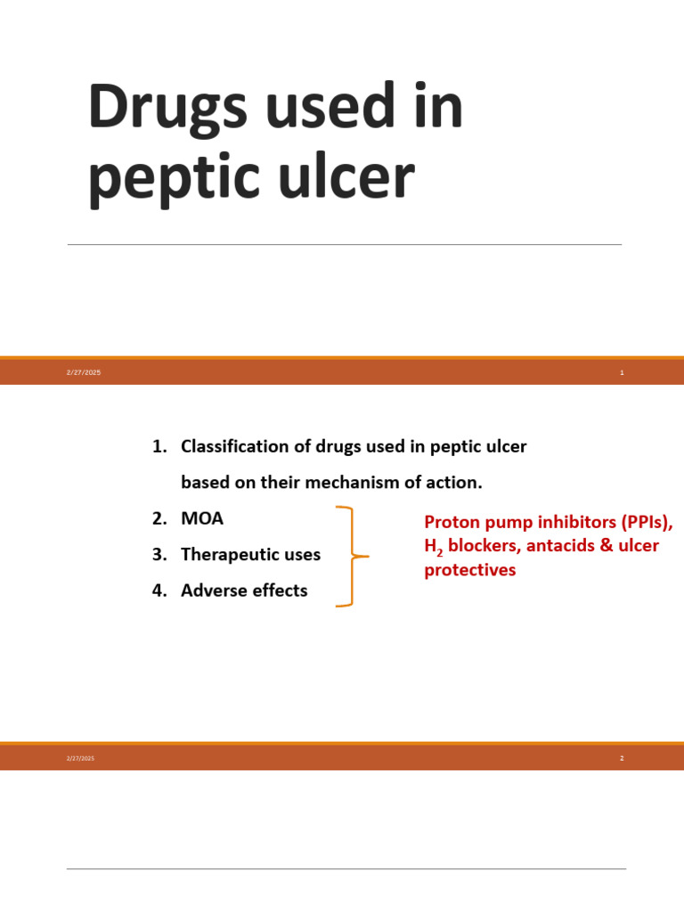 Drugs for Peptic Ulcer (1) | PDF | Drugs | Gastroenterology