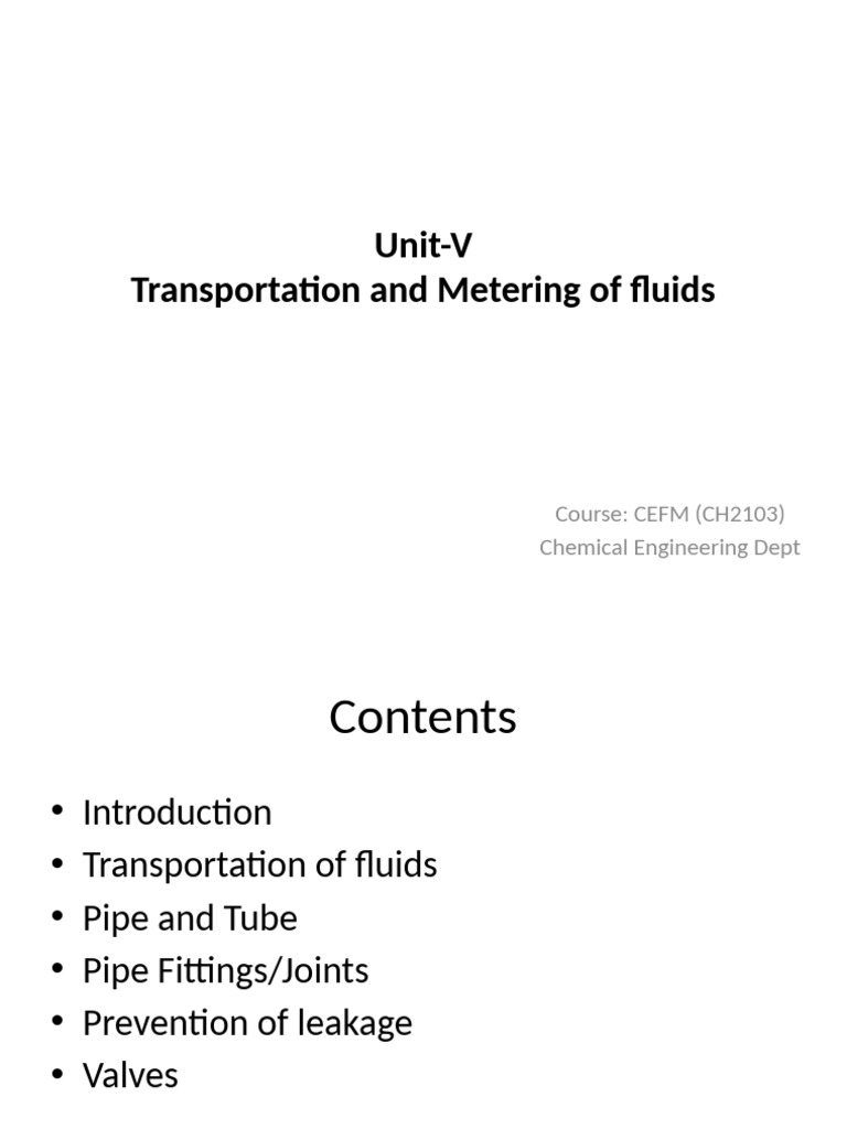 Fluid Transportation and Metering Guide | PDF | Pipe (Fluid Conveyance ...