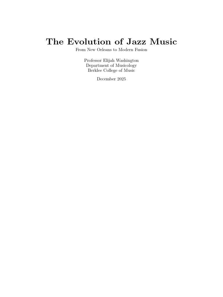 Jazz Music: From Origins to Modern Fusion | PDF | Jazz | African ...