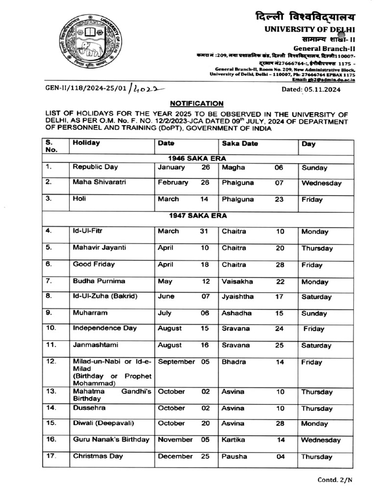 List of Holidays 2025 - TBS Awana | PDF | Observances | Religious Festivals