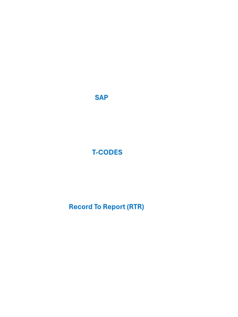 SAP T-CODES[1] | PDF
