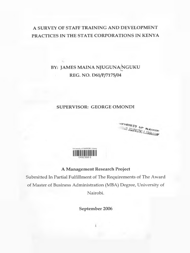 Njuguna, training and development practices | PDF | Competitive ...