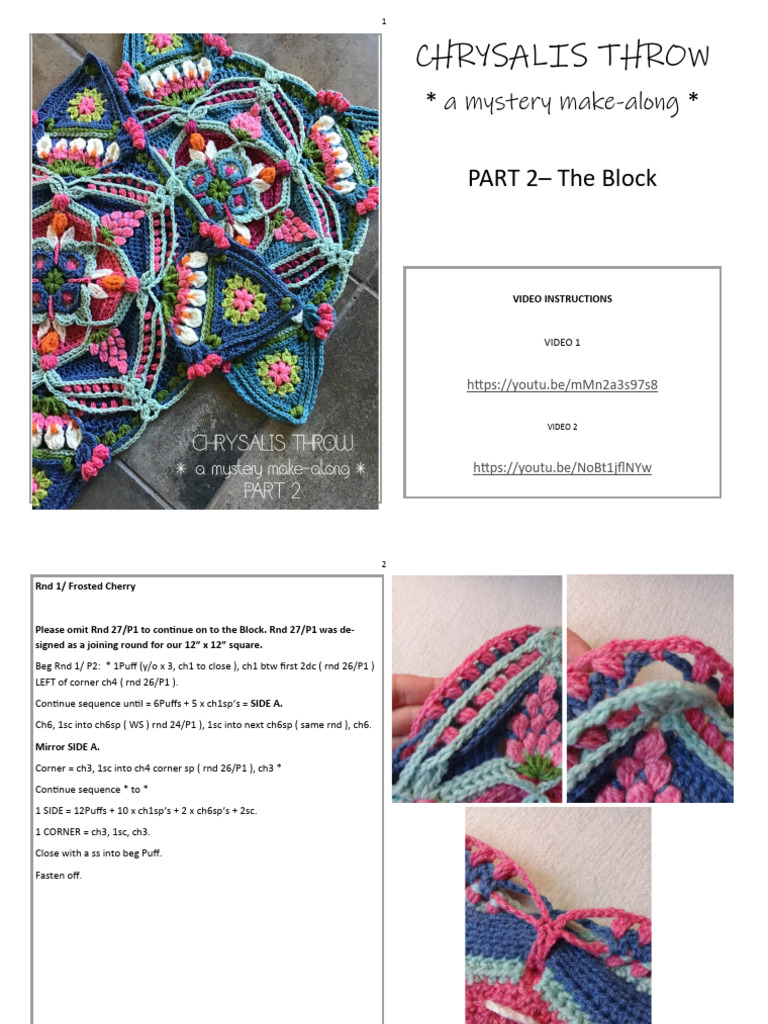 Chrysalis Throw Part 2 | PDF | Textile Arts | Needlework