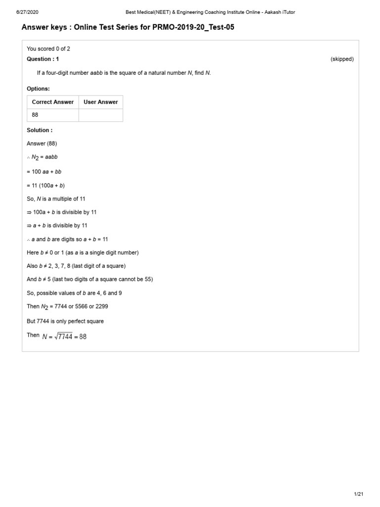 Aakash Prmo Mock Test 5 | PDF | Classical Geometry | Elementary Geometry