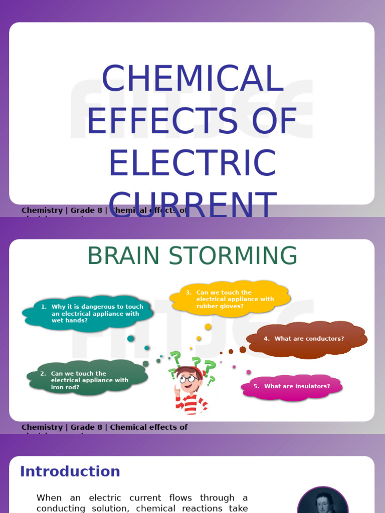 Chemical Effects of Electric Current | PDF | Electrolyte | Electrical ...