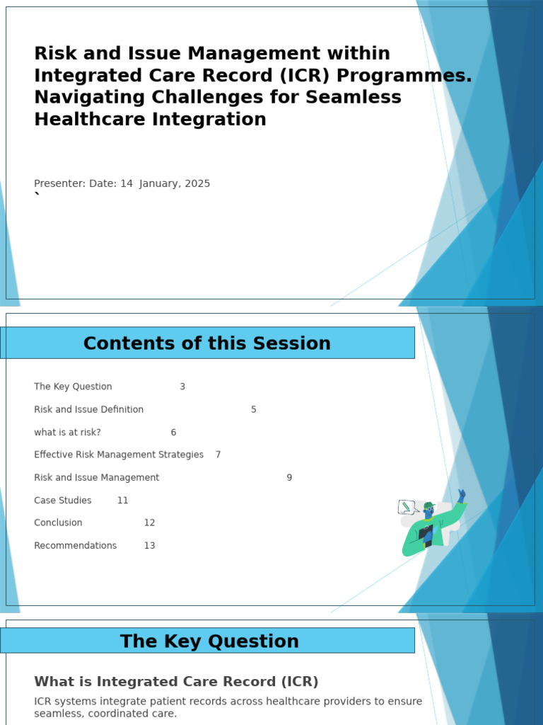 Risk and Issue Management Within Integrated Care Record (ICR ...