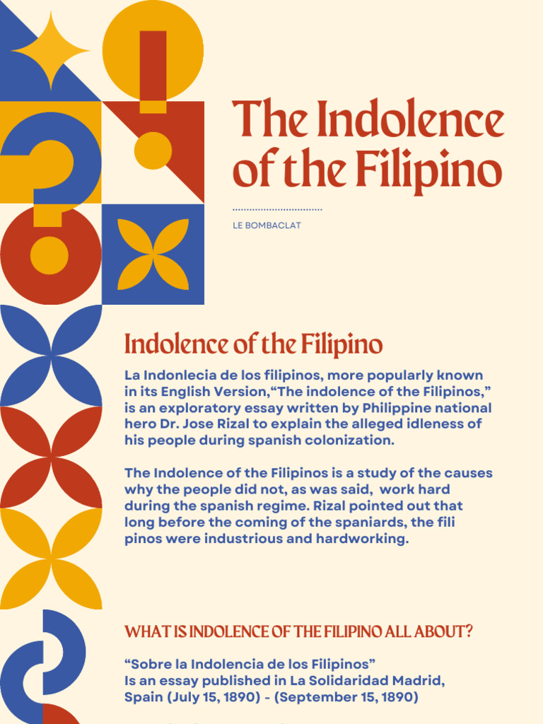 The Indolence of the Filipino | PDF
