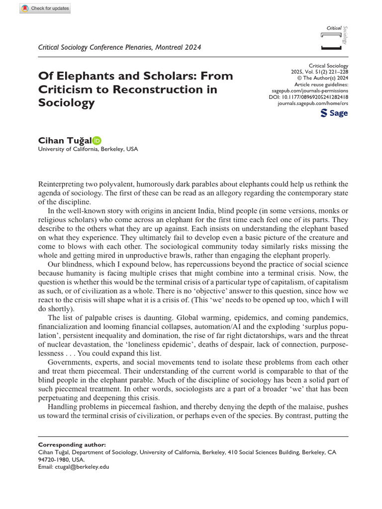 Tugal 2024 of Elephants and Scholars From Criticism To Reconstruction ...